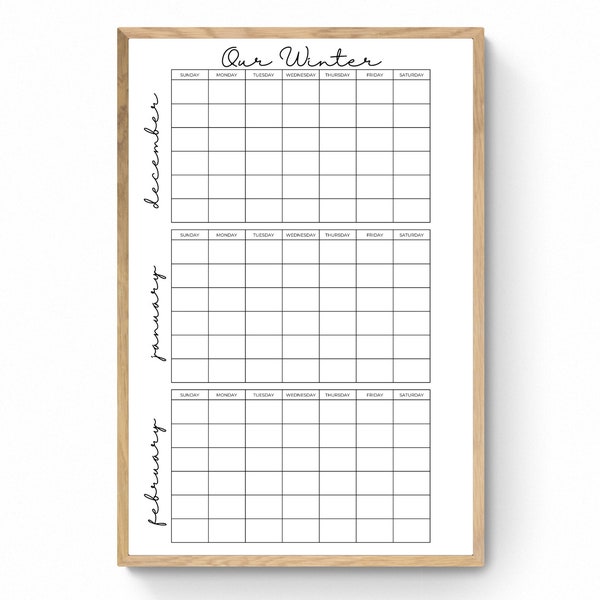 Three Month Wall Planner - Etsy
