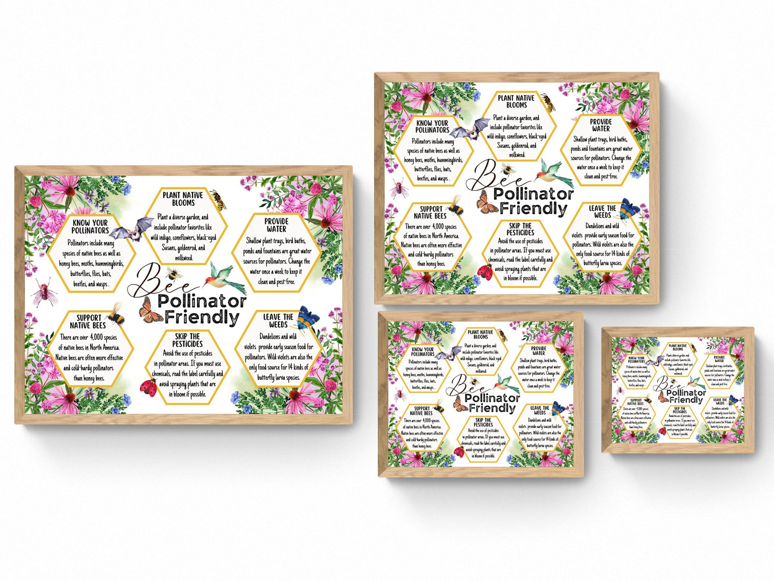 Bee Pollinator Friendly Print-save the Bees-native - Etsy