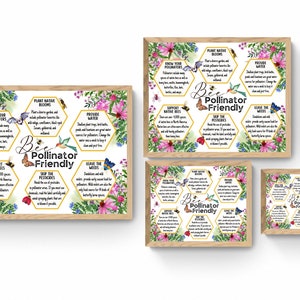 Bee Pollinator Friendly Print-save the Bees-native Prairie-butterfly ...