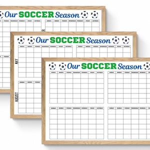 3 VERSIONS-XL Soccer Season Wall Calendar-planner-entryway-giant Huge ...
