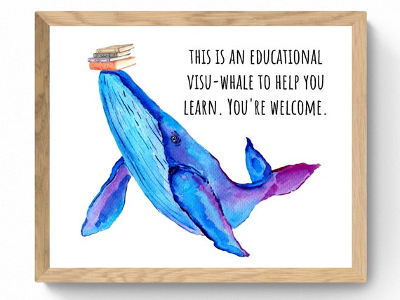 4 Sizes-funny Classroom Decor-pun Whale Visual Print-class - Etsy