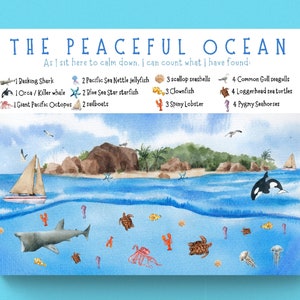 SET of 4 POSTERS in 4 SIZES! Calm Down Corner Ocean Themed Classroom ...