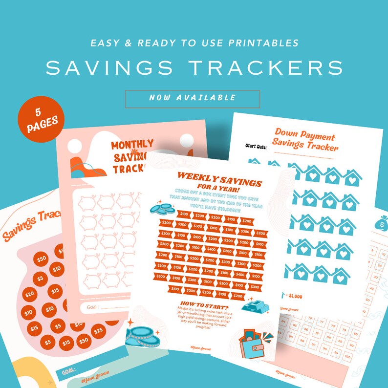 Printable Savings Tracker and Savings Challenge - Etsy