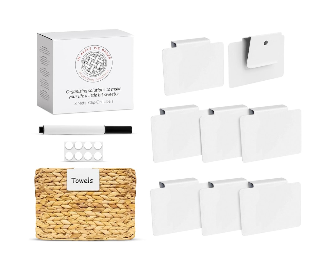 METAL Clip LABELS – Reusable and Durable Organizing Tags for Baskets ...