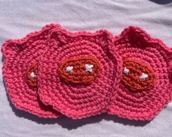 Crochet Pig Coasters - Etsy