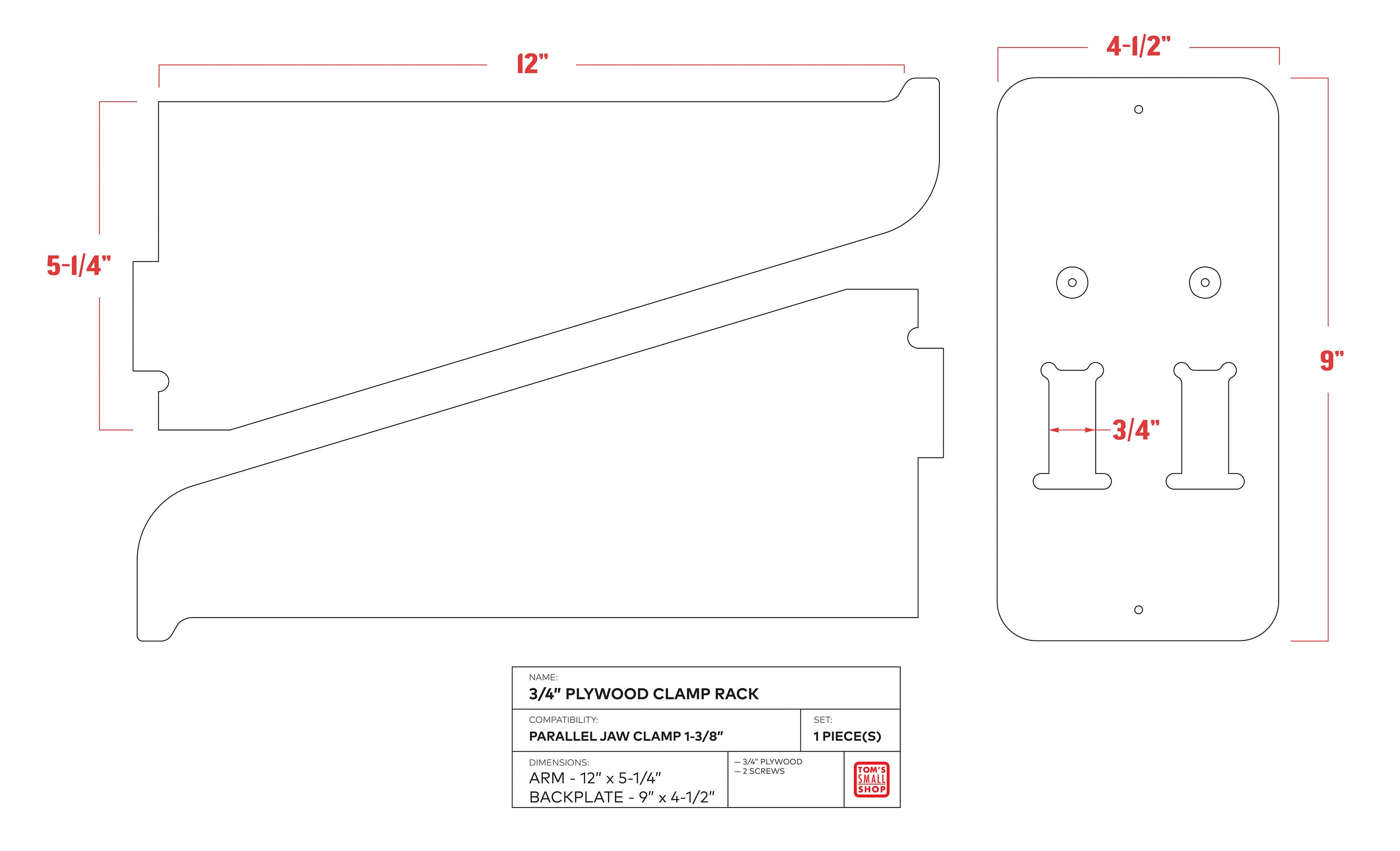 12" (30cm) Clamp Rack Plans - CNC - Paper Template File. - Etsy