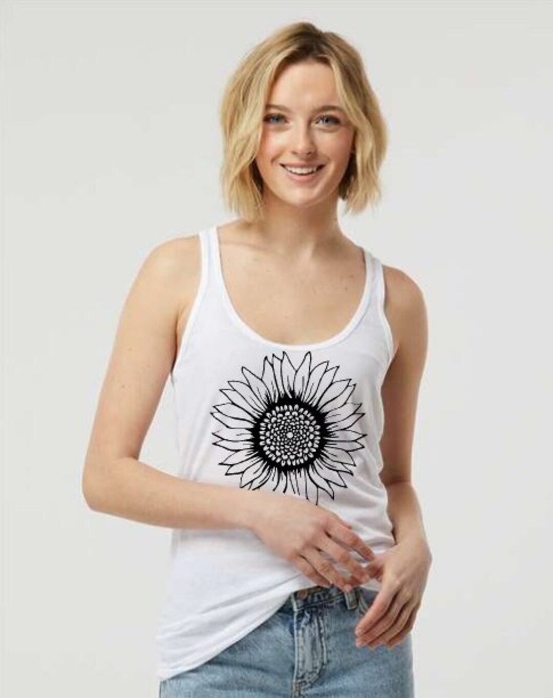 Sunflower Tank Top - Etsy