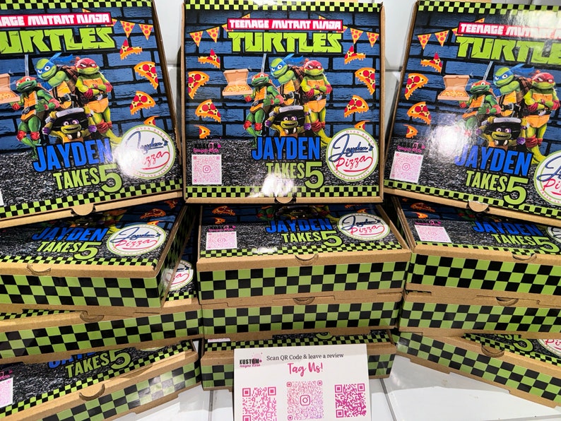 Ninja Turtles (any Theme) Party Favors, Pizza Boxes,custom Chip Bags ,custom Juice ,custom ...