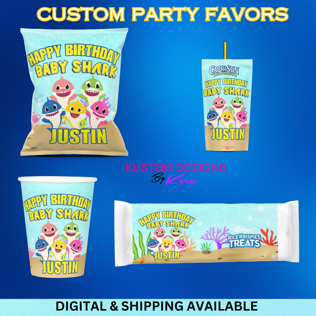 Baby Shark Party Favors, Party Favor Package, Custom Party Favors ...