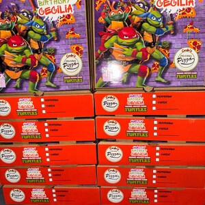 Ninja Turtles (any Theme) Party Favors, Pizza Boxes,custom Chip Bags ,custom Juice ,custom ...