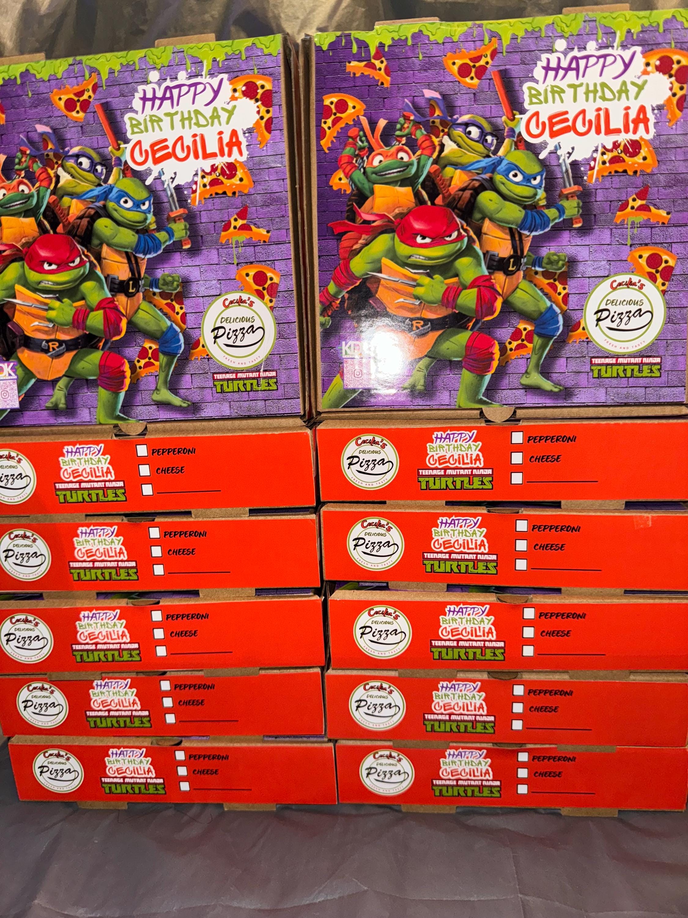 Ninja Turtles (any Theme) Party Favors, Pizza Boxes,custom Chip Bags ,custom Juice ,custom ...