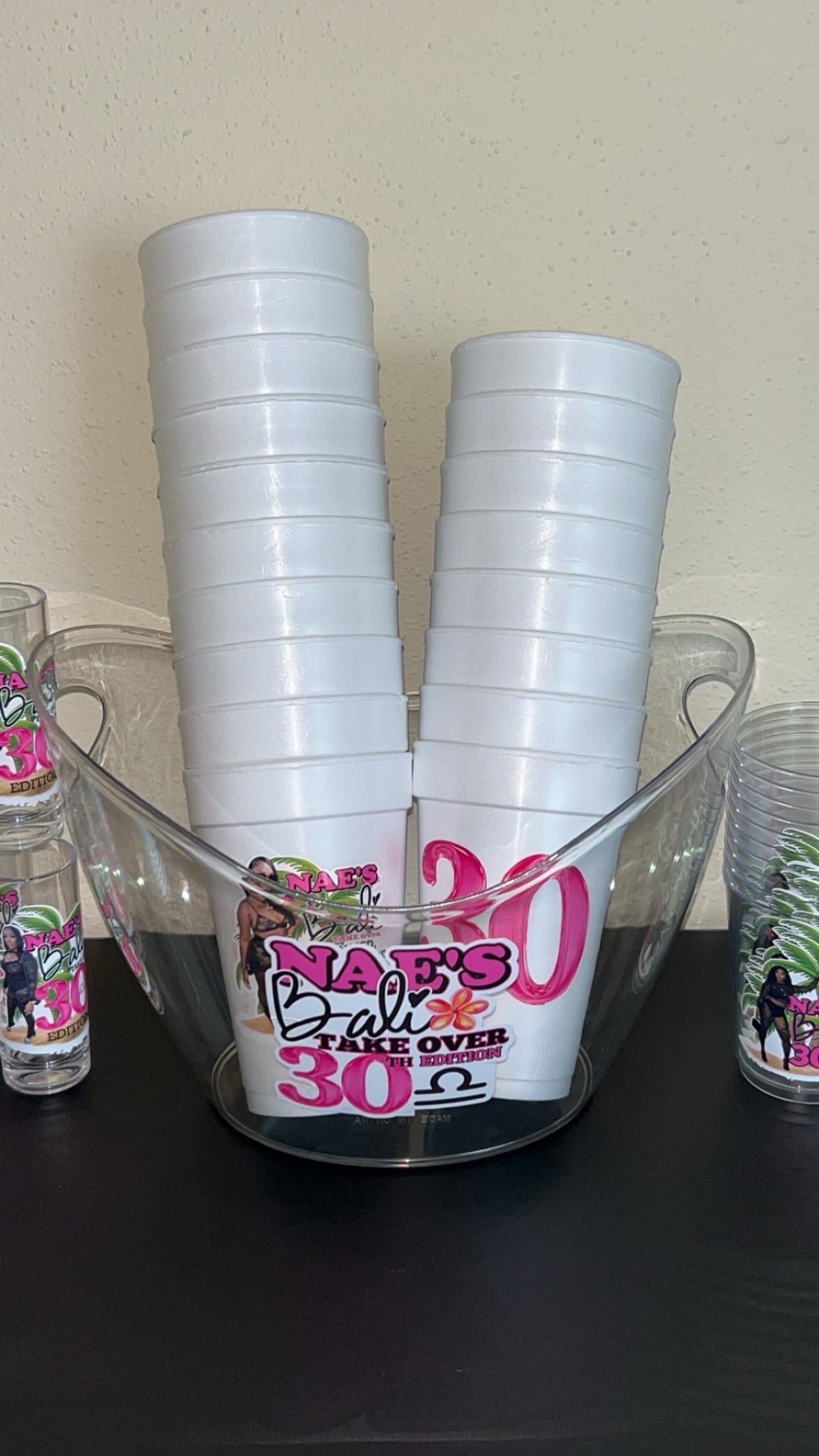 CUSTOM BUCKET BUNDLES, Foam Cups , Shot Glasses , Stadium Cups ,clear ...