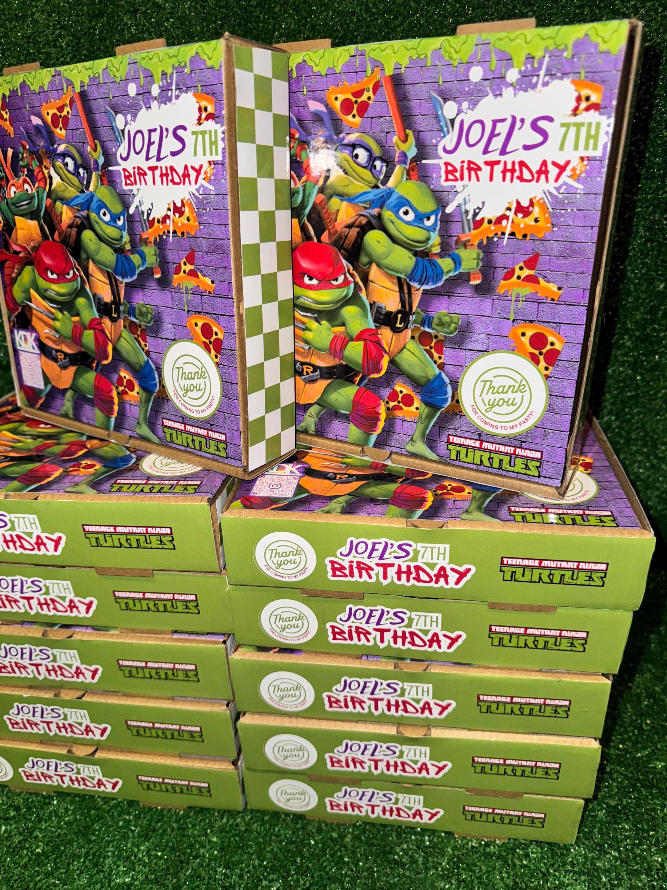 Ninja Turtles (any Theme) Party Favors, Pizza Boxes,custom Chip Bags ,custom Juice ,custom ...