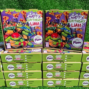 Ninja Turtles (any Theme) Party Favors, Pizza Boxes,custom Chip Bags ,custom Juice ,custom ...