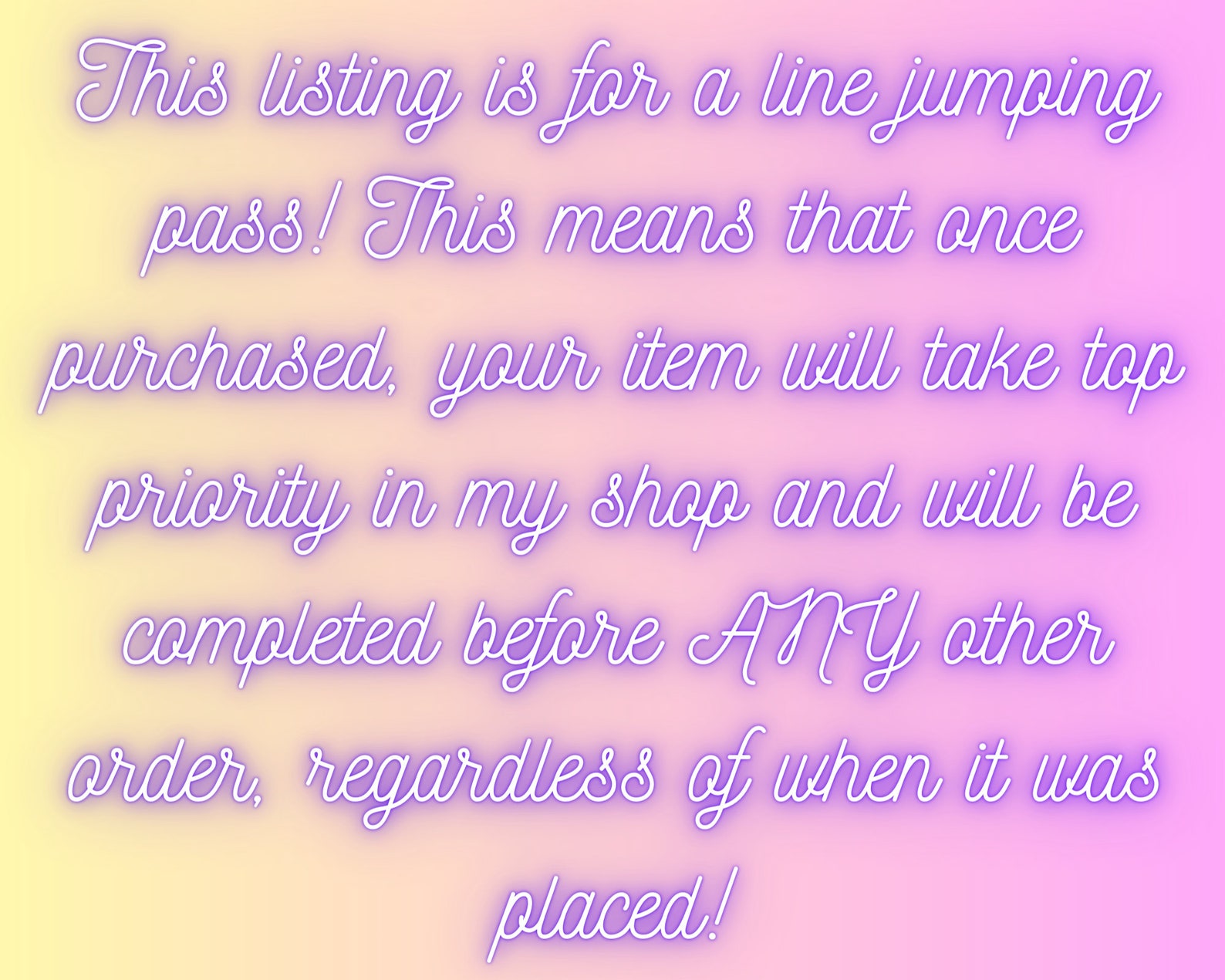 LINE JUMPING PASS! - Etsy