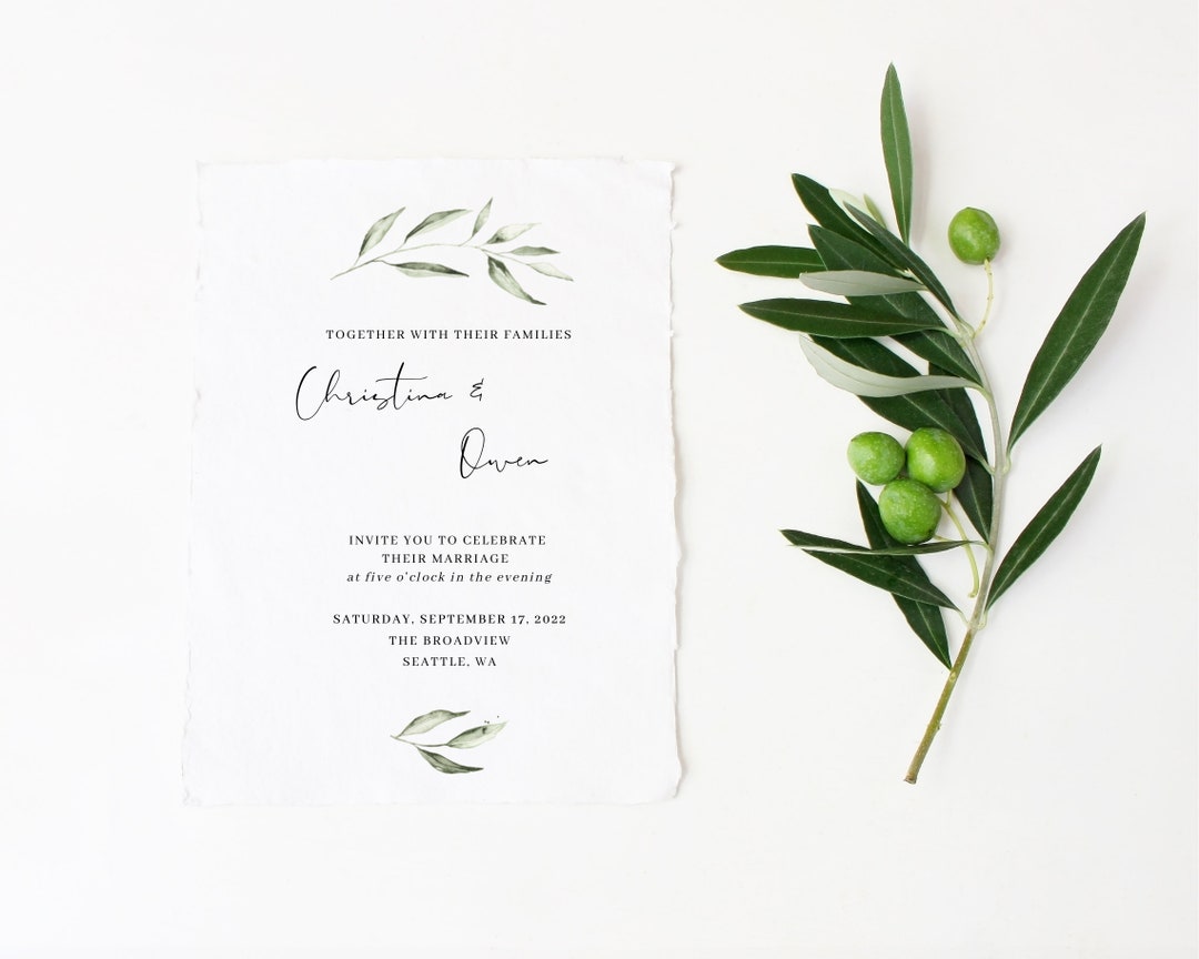 Olive Branch Wedding Invitation - Etsy