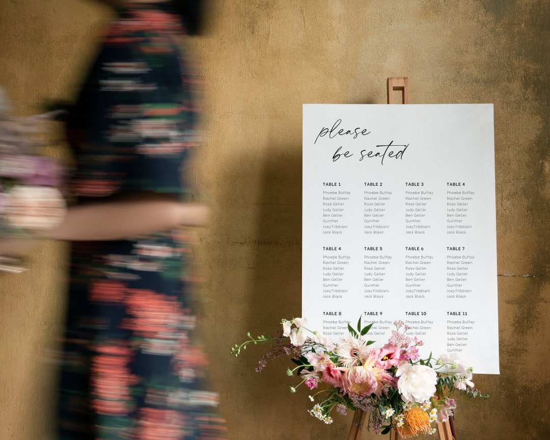Monica | Minimalist Wedding Seating Chart - Etsy