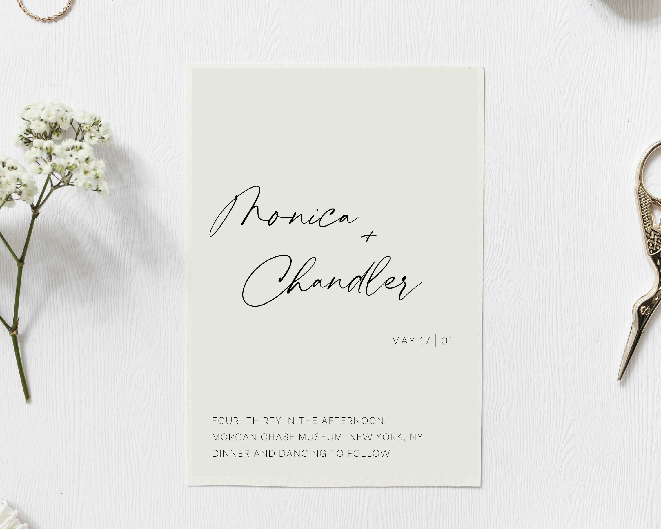 Monica | Minimalist Wedding Invitation Template - Etsy