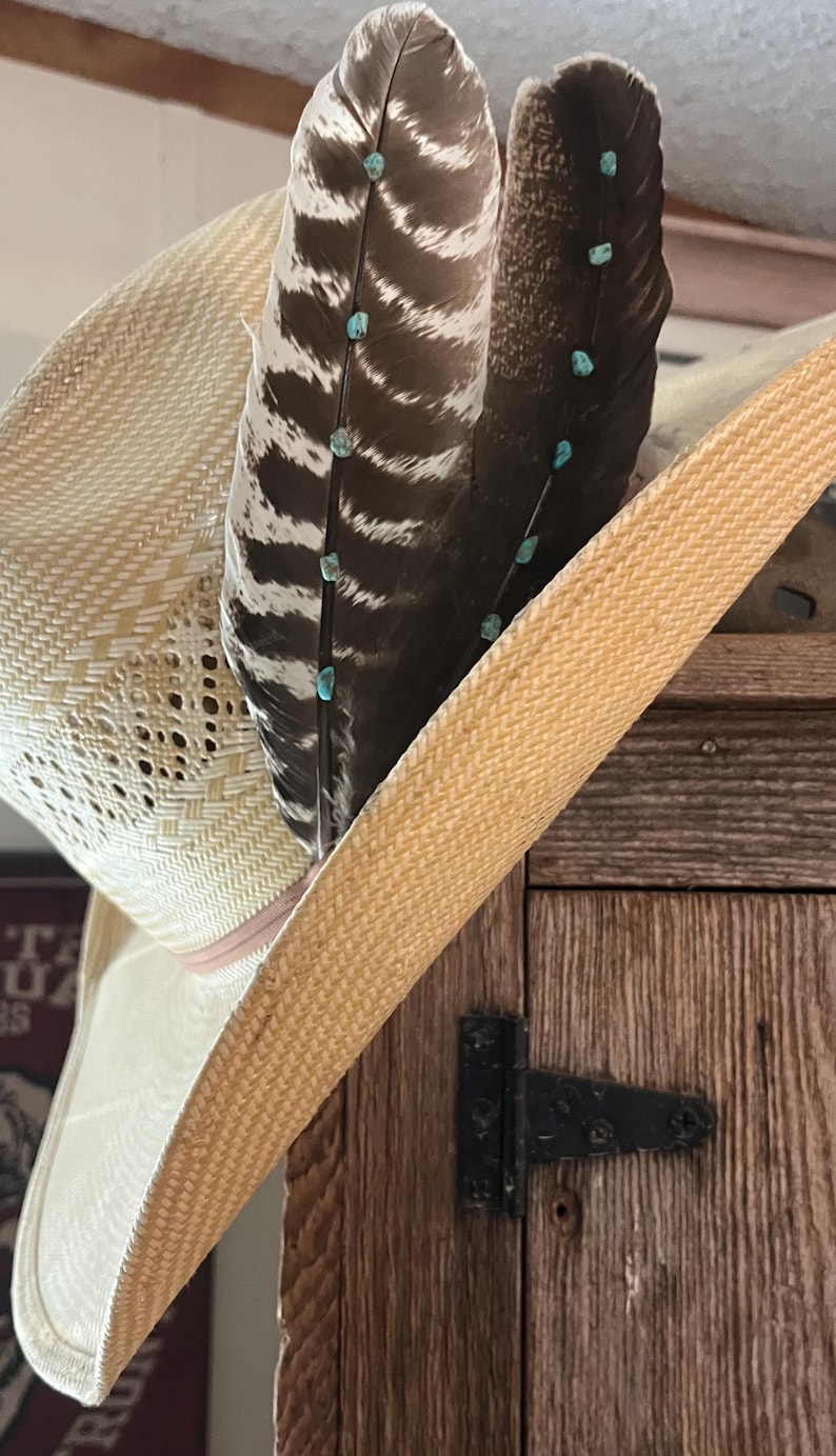 Turquoise Chip Turkey Cowboy Hat Feathers - Etsy