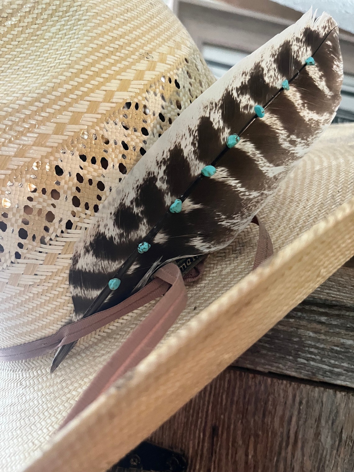 Turquoise Chip Turkey Cowboy Hat Feathers - Etsy