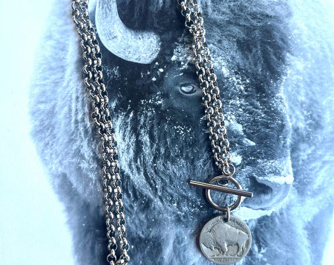 Buffalo Nickel Curb Rolo Toggle Clasp Necklace- the Buff - Etsy