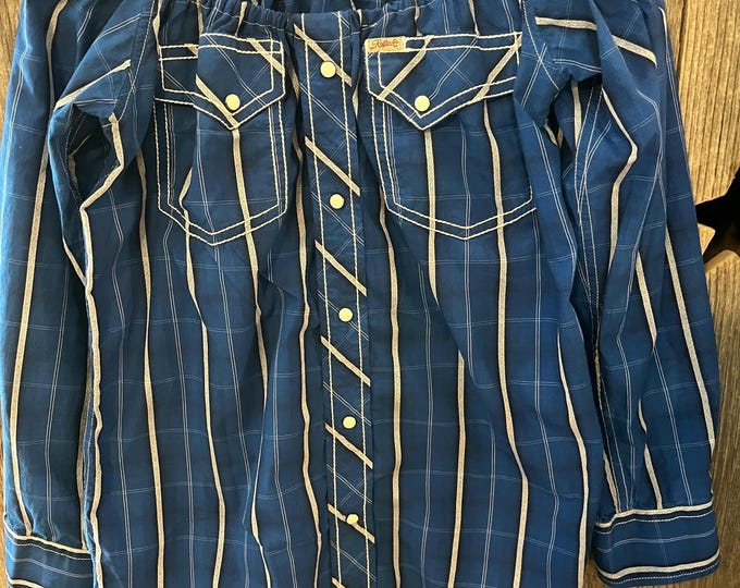 WESTERN SNAP Shirt Rock & Roll Barrel Racer Size Medium to Large ...