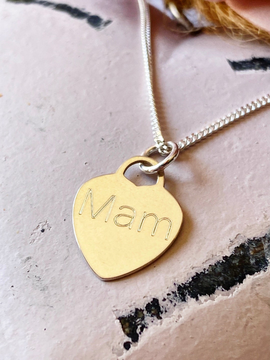 Mam Necklace // Sterling Silver Northern Dialect Necklace, Silver Mam ...
