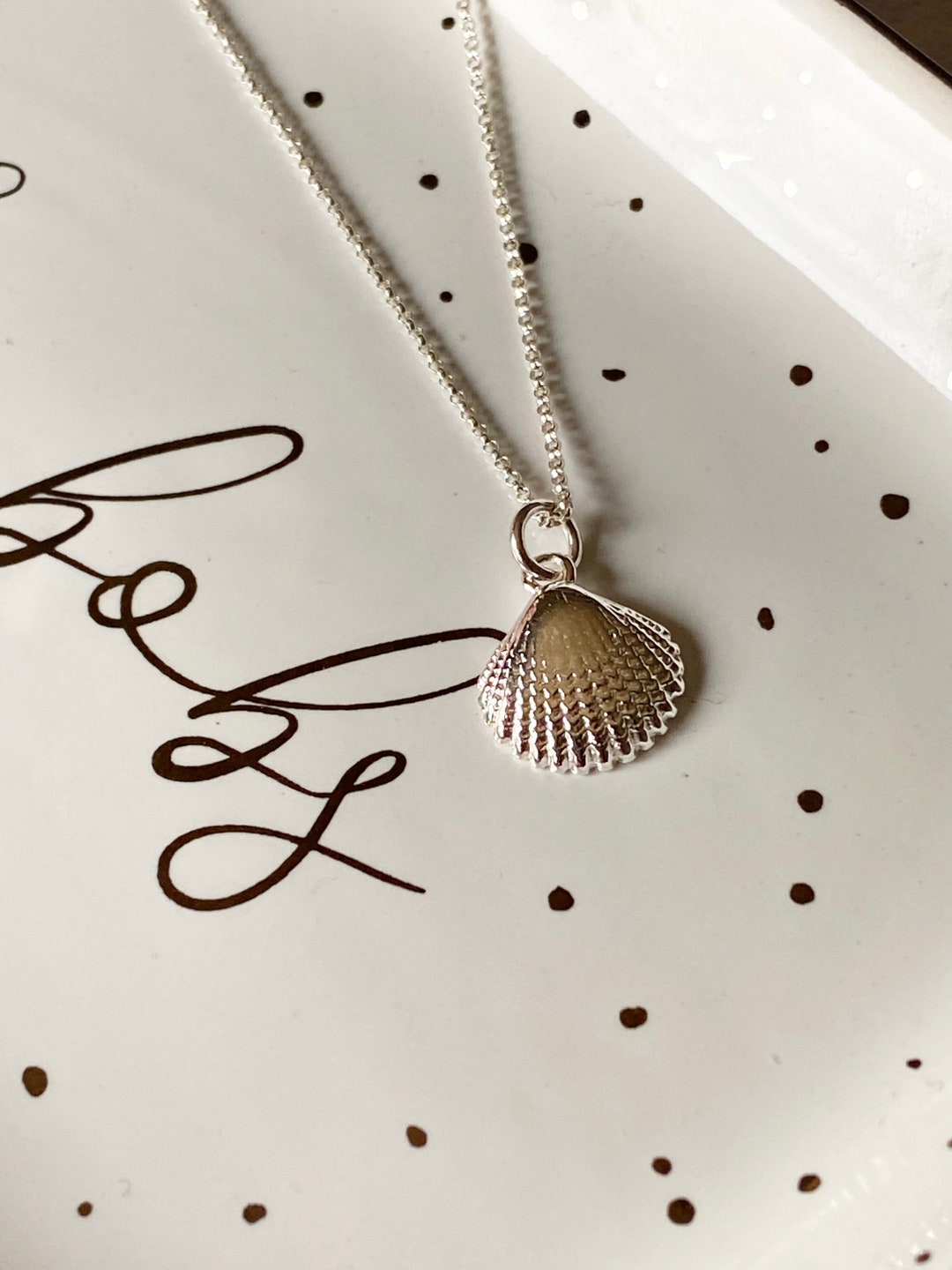 Seashell Necklace // Quirky Necklace, Silver Layering Necklace, Silver ...