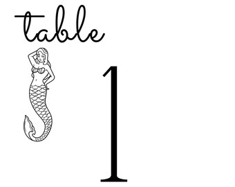 Mermaid Table Numbers - Etsy