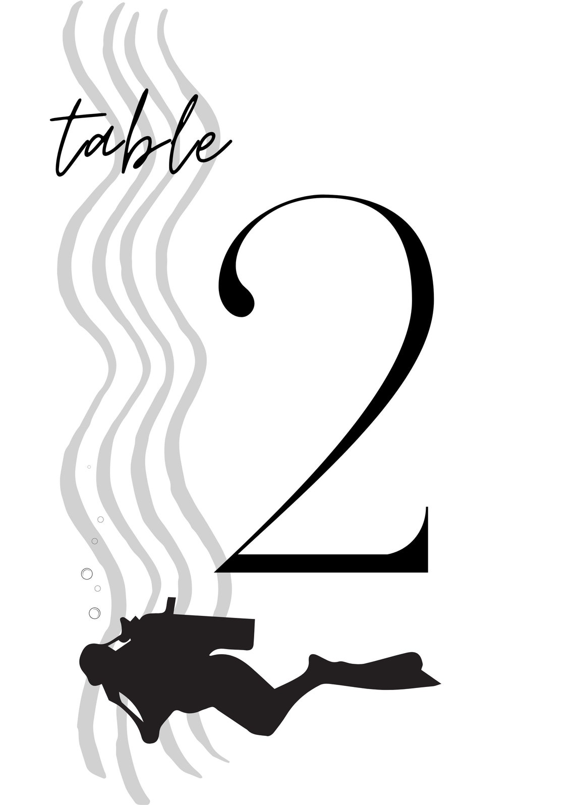 Printable Table Numbers 1-20 Scuba Diver - Etsy