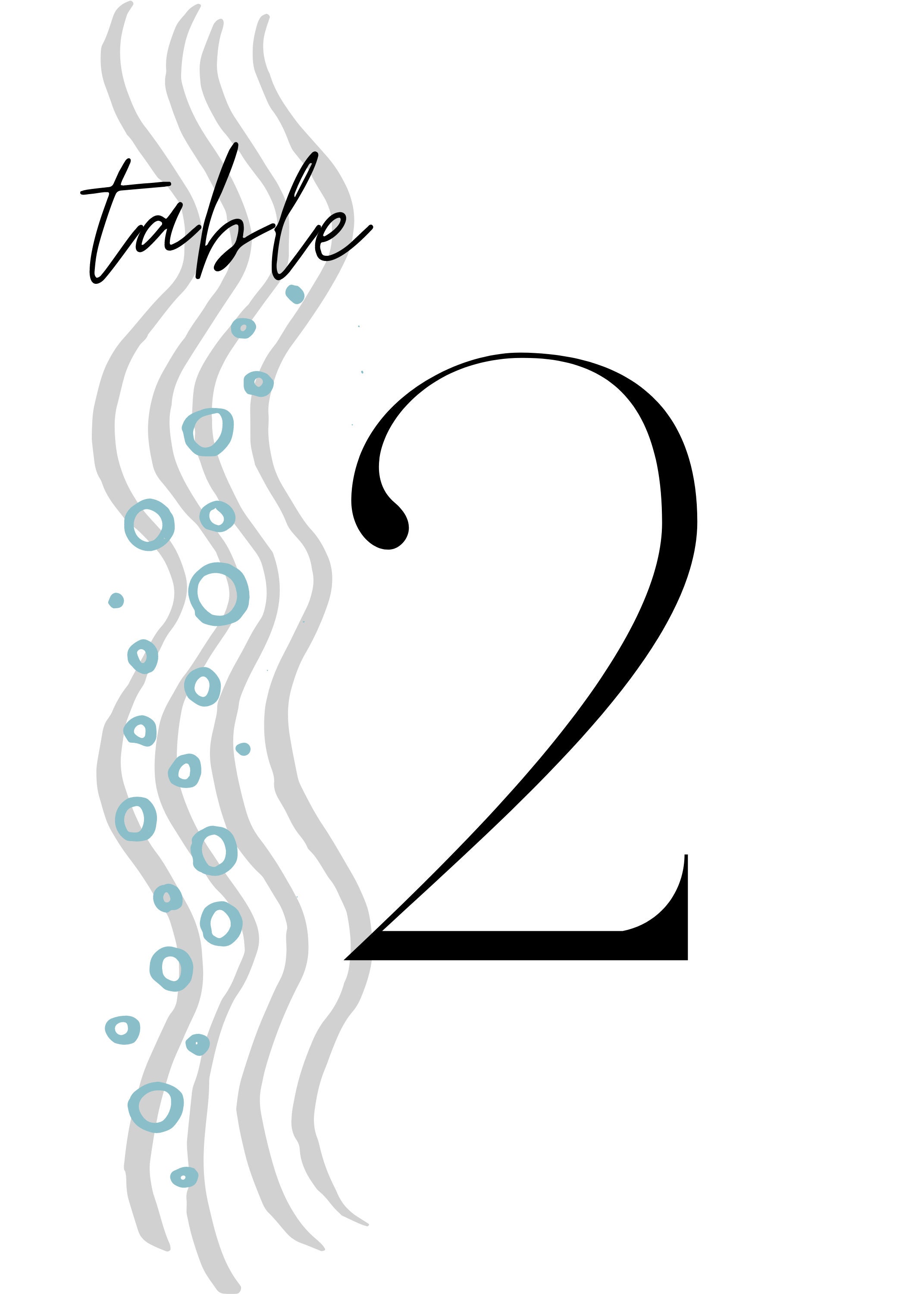 Printable Table Numbers 1-20 Wavey Bubbles - Etsy