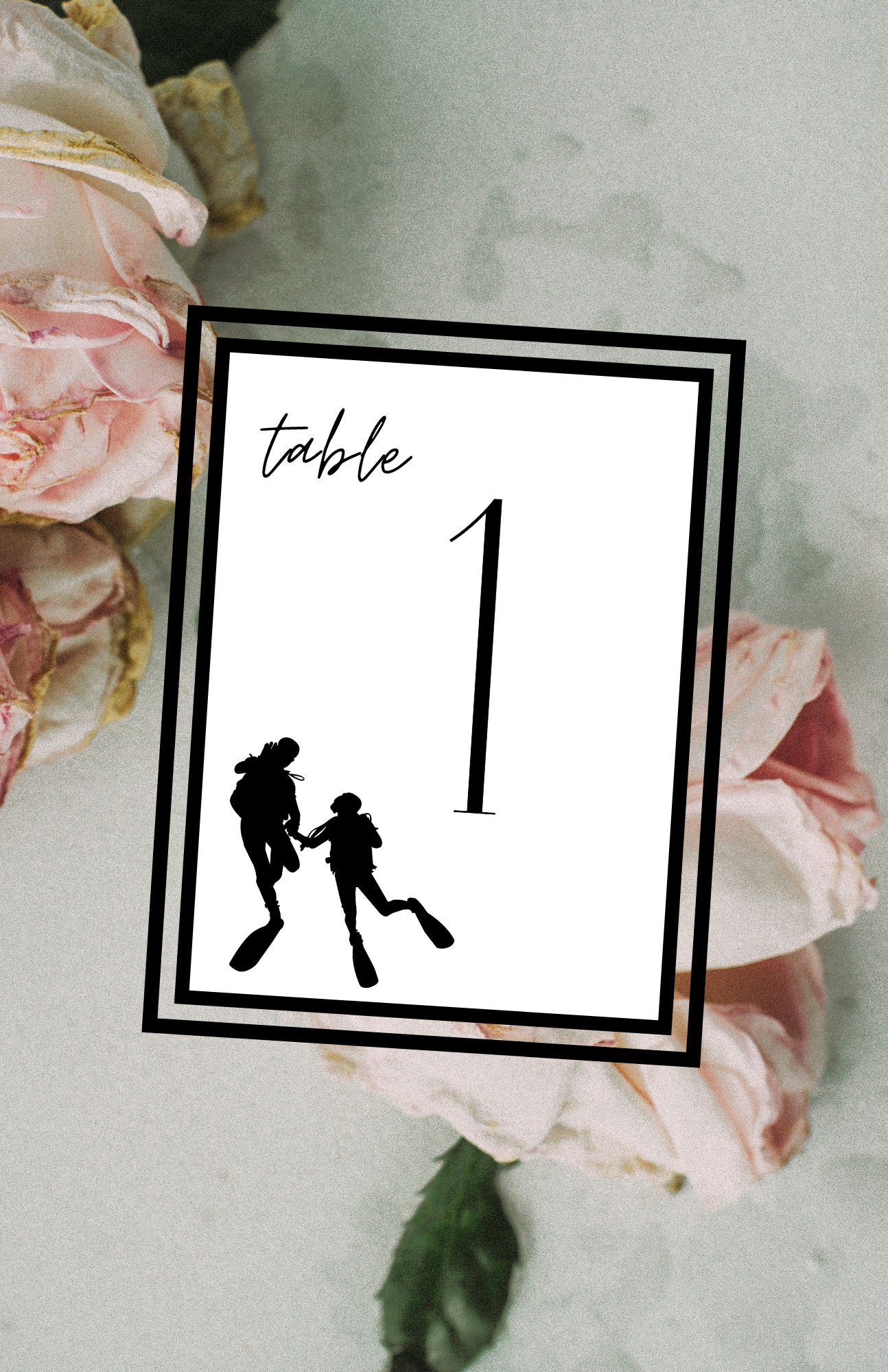 Printable Table Numbers 1-20 Scuba Divers - Etsy