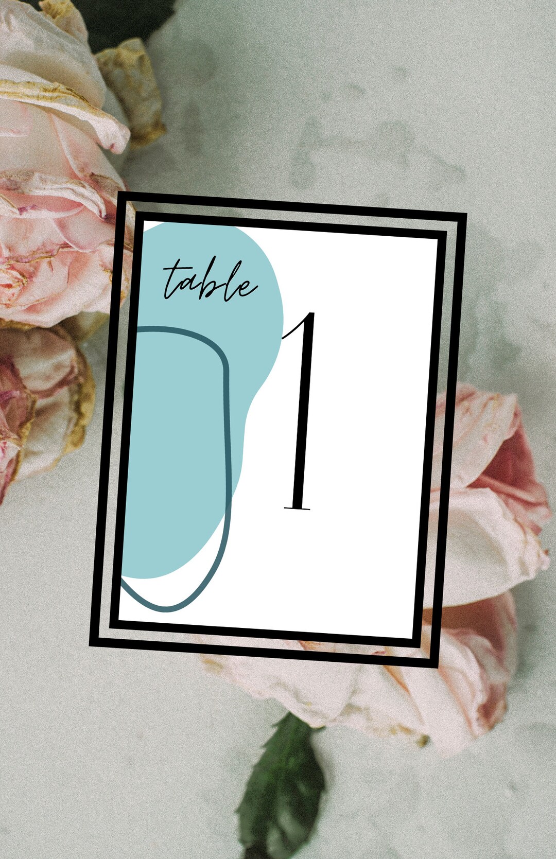 Printable Table Numbers 1-20 Blue Shape - Etsy