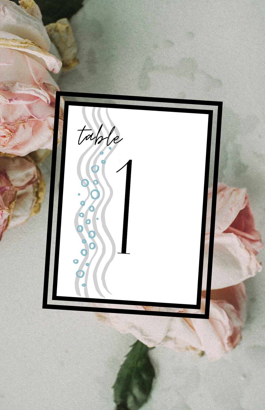 Printable Table Numbers 1-20 Wavey Bubbles - Etsy