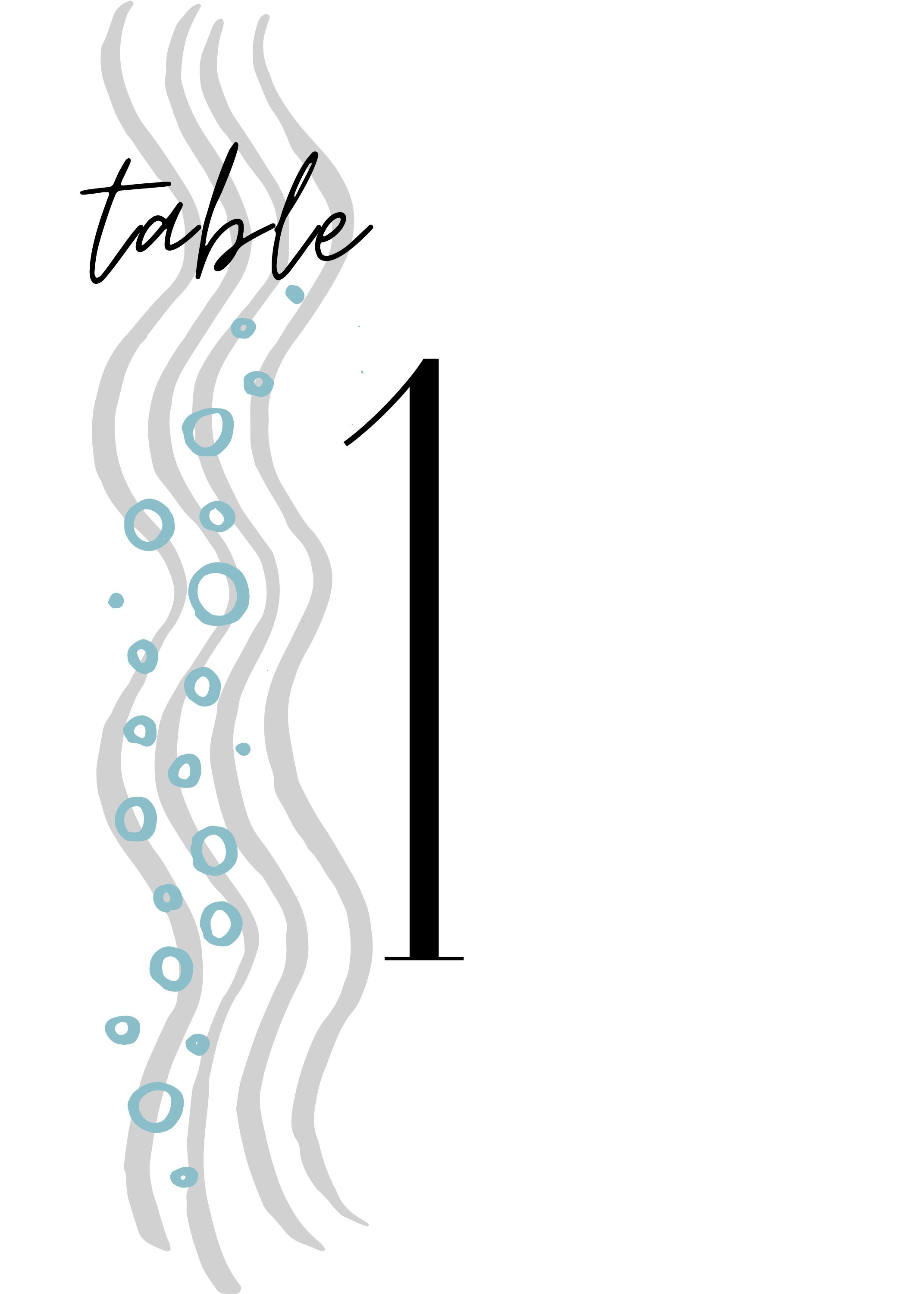 Printable Table Numbers 1-20 Wavey Bubbles - Etsy