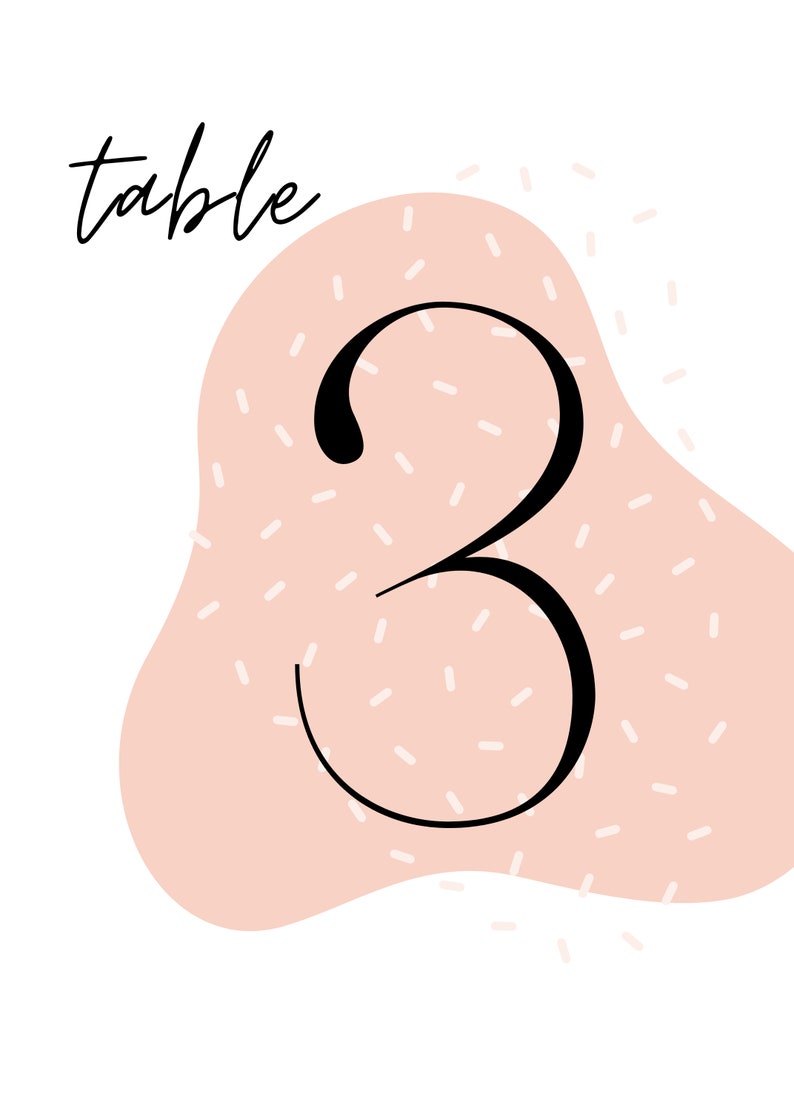 Printable Table Numbers 1-20 Pink Shape - Etsy