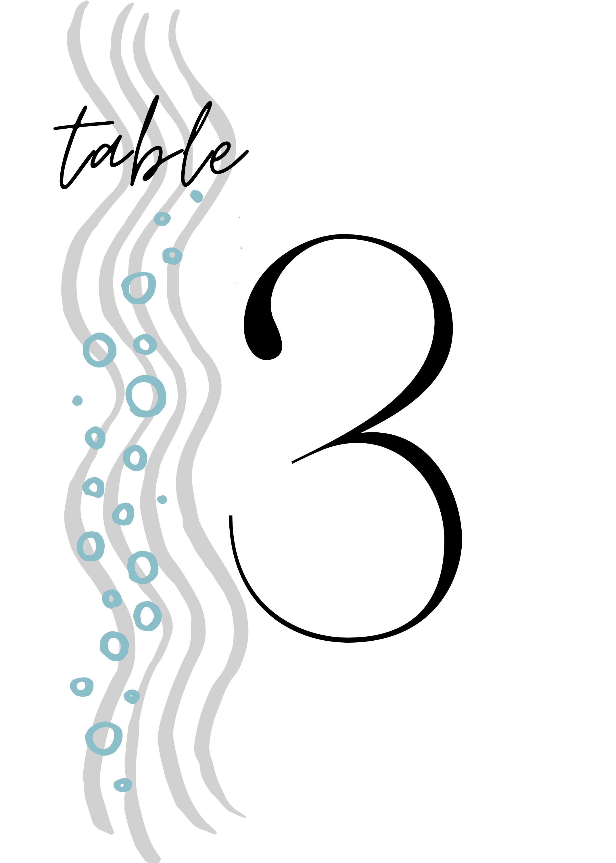 Printable Table Numbers 1-20 Wavey Bubbles - Etsy
