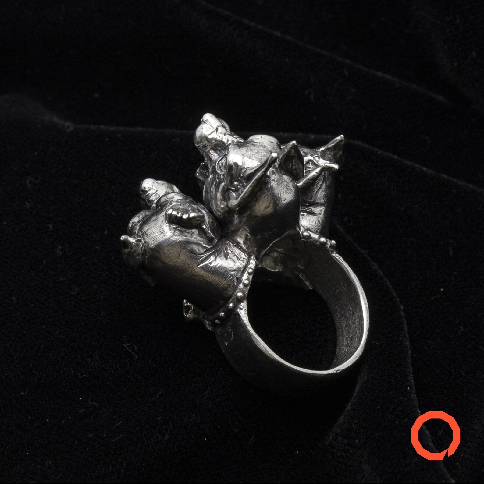 CERBERUS Ring Sculpted Unique Art Deco Statement Jewelry - Etsy