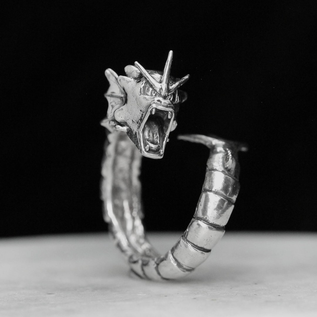 Gyarados Ocean Fury 925 Sterling Silver Handmade Snake Ring Serpent ...