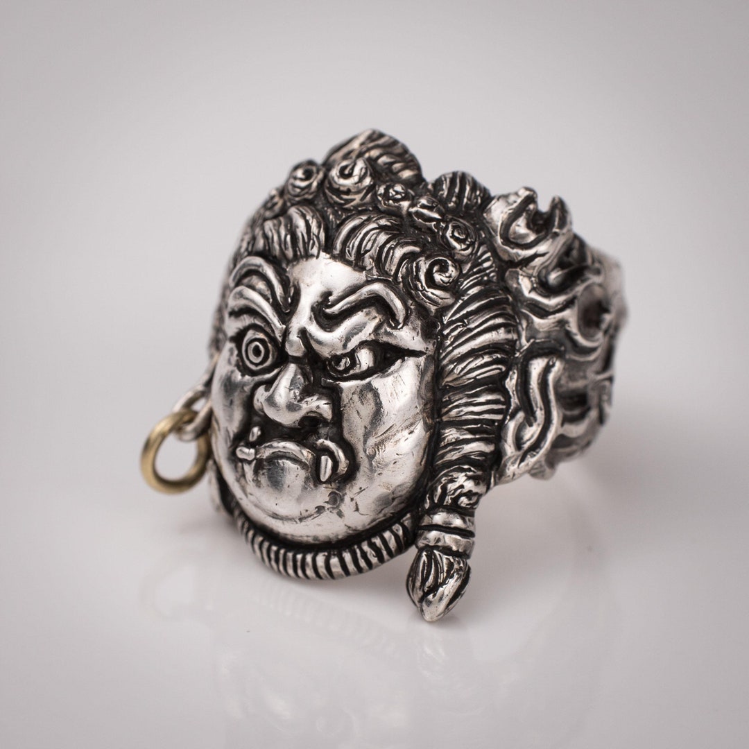 Fudo Myo-o Buddha Handmade Sterling Silver 925 Ring Protector Buddhism ...