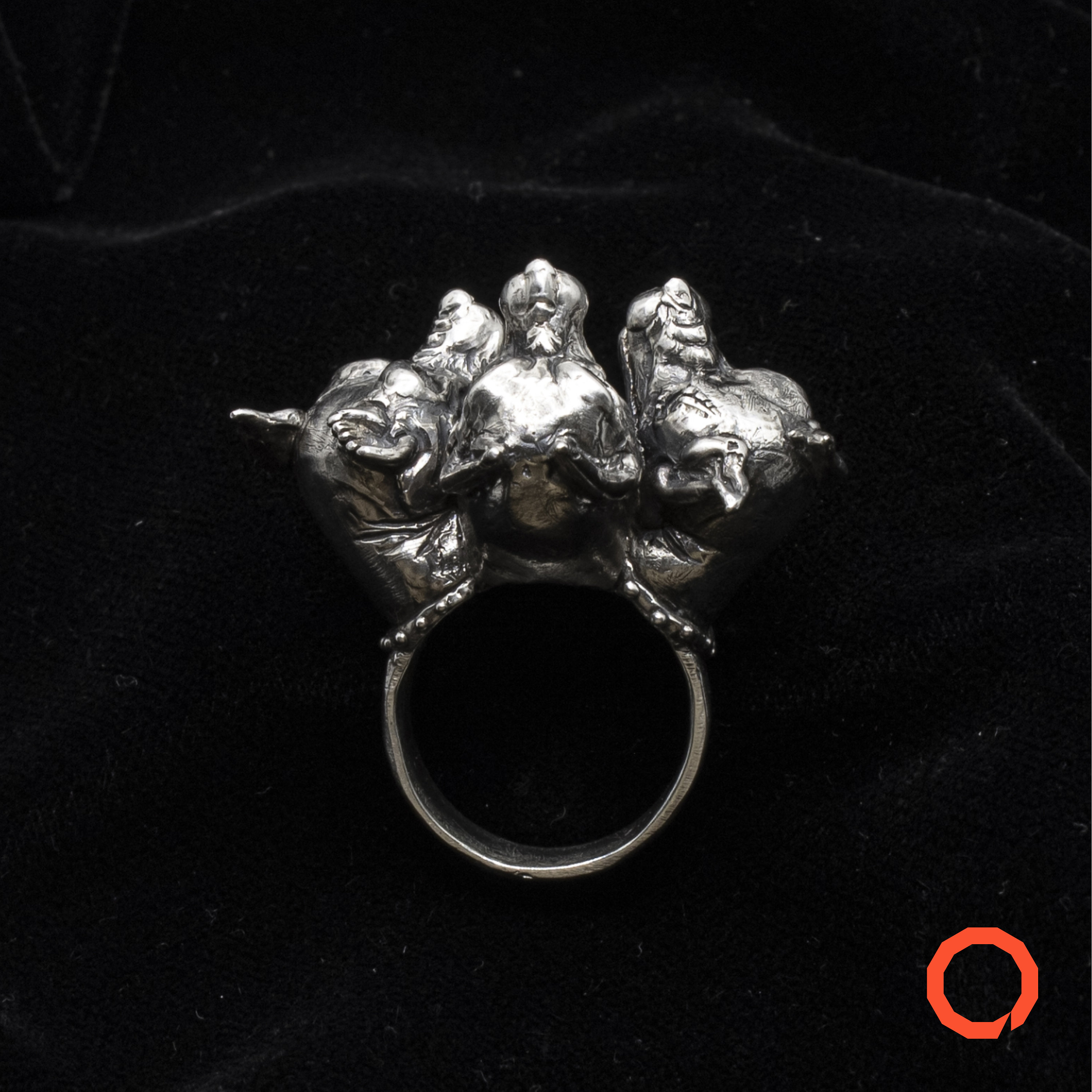 CERBERUS Ring Sculpted Unique Art Deco Statement Jewelry - Etsy