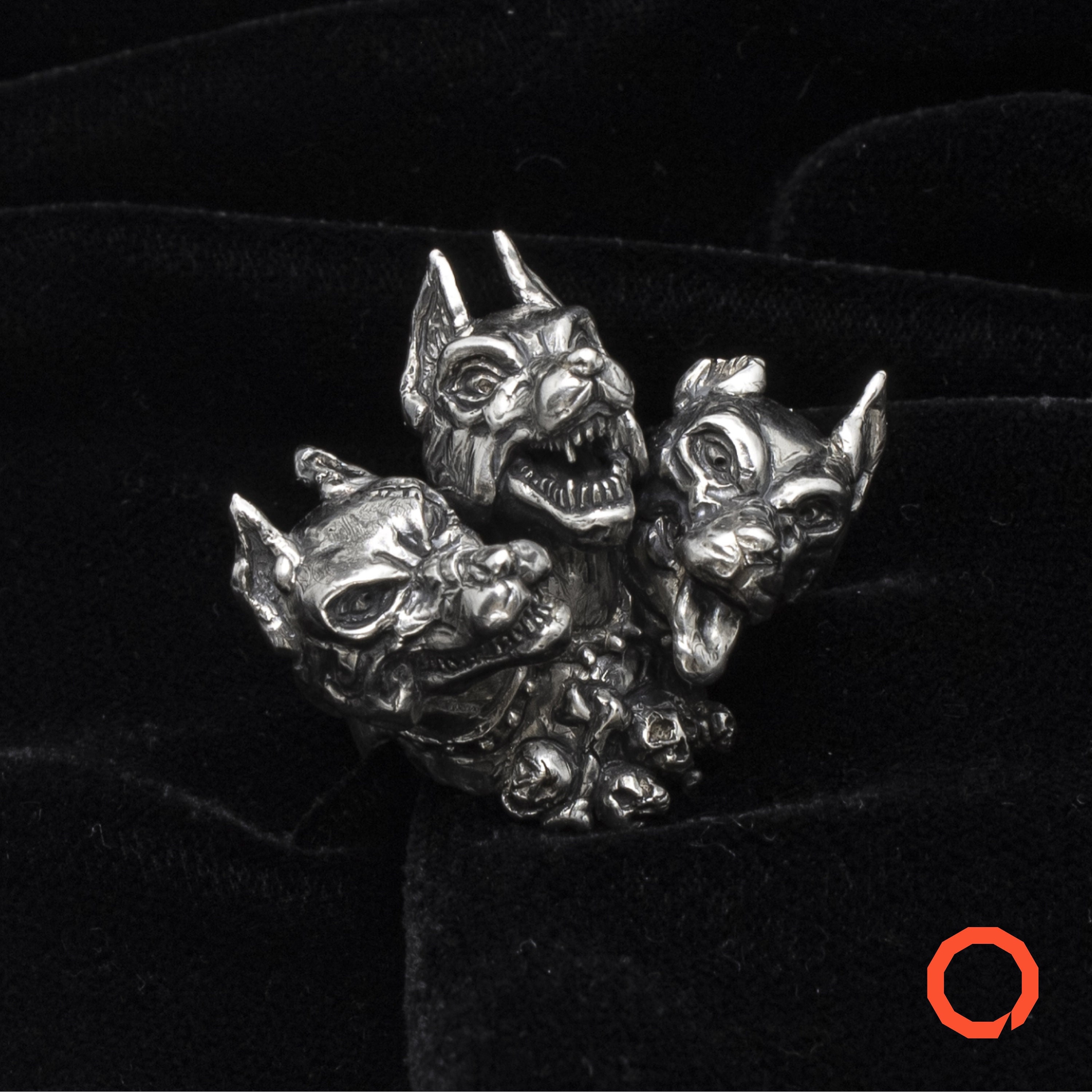 CERBERUS Ring Sculpted Unique Art Deco Statement Jewelry - Etsy