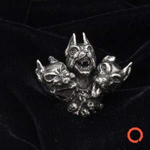 CERBERUS Ring Sculpted Unique Art Deco Statement Jewelry Mythology ...