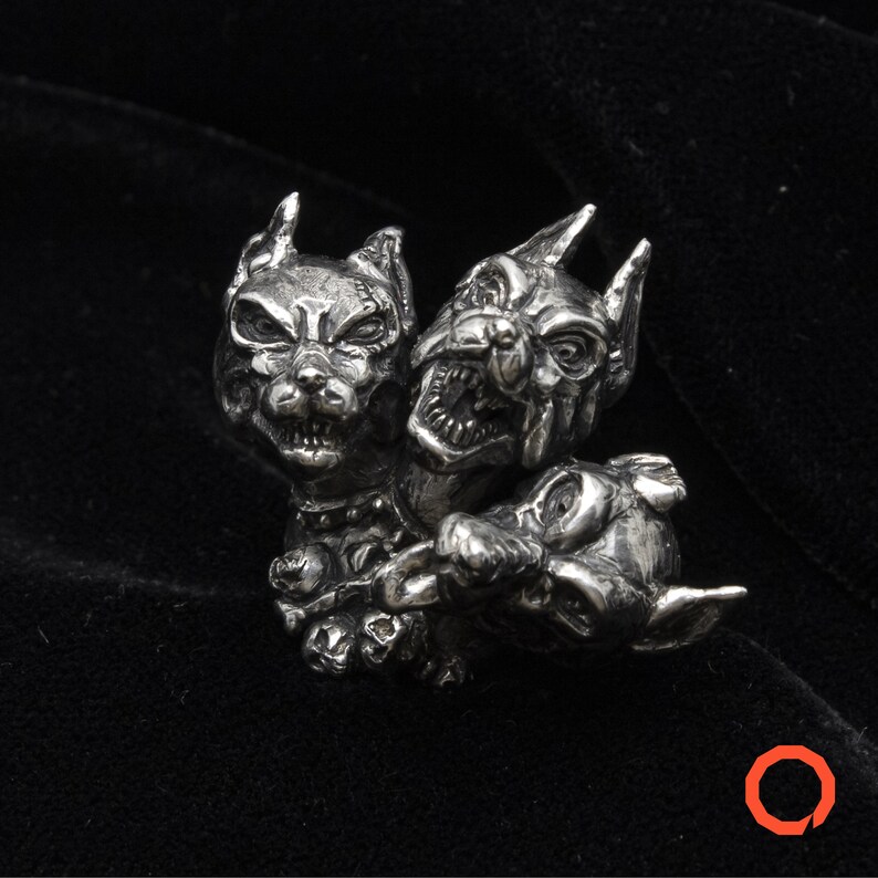 CERBERUS Ring Sculpted Unique Art Deco Statement Jewelry - Etsy