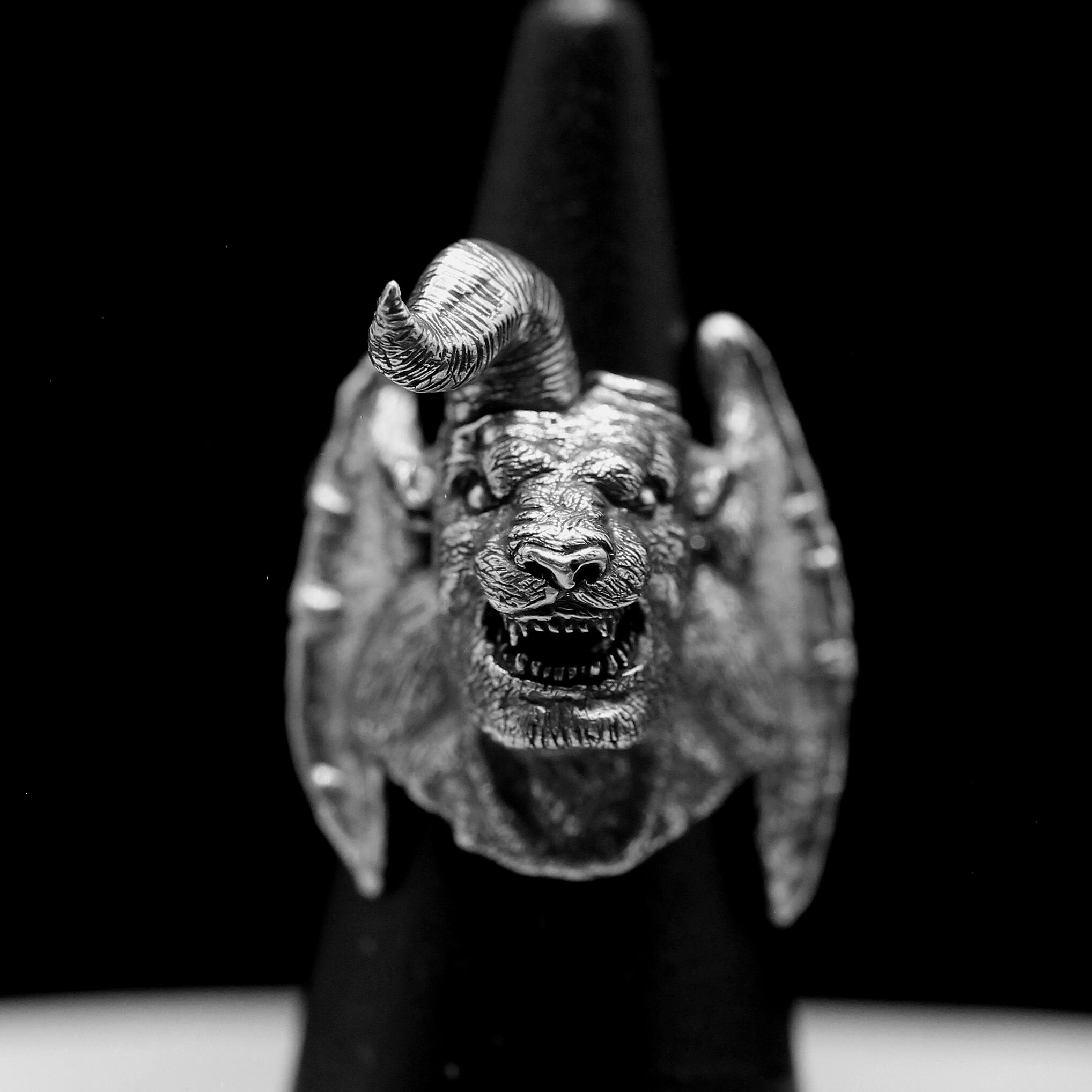 Nosferatu Zodd Immortal Icon Handmade Sterling Silver 925 Ring Wings ...