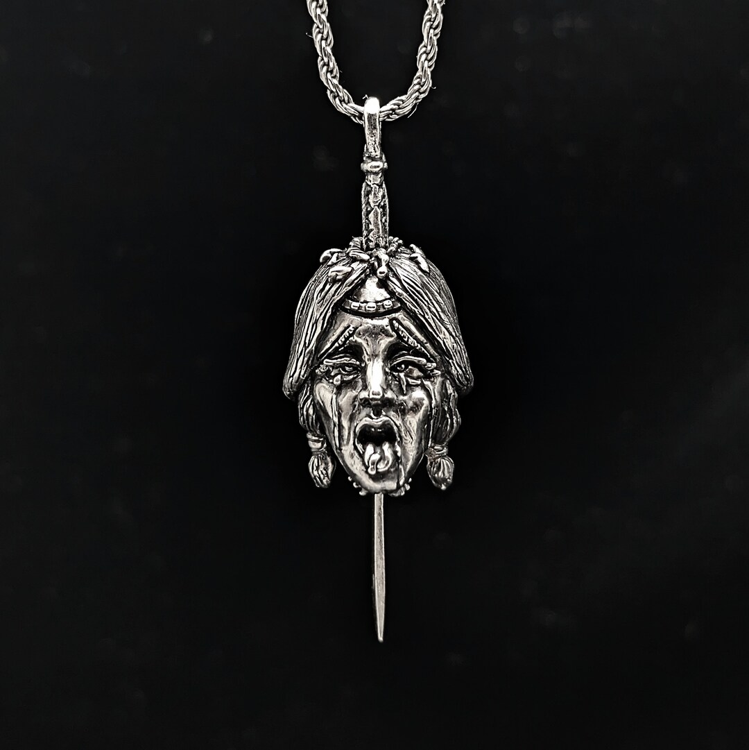 Ahegao Namakubi With Katana Silver 925 Pendant Japan Girl Etsy Uk