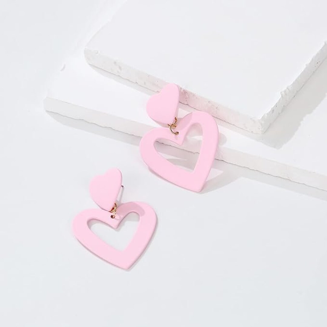 Pink Bachelorette Heart Earrings Bachelorette Earrings Heart Earrings ...
