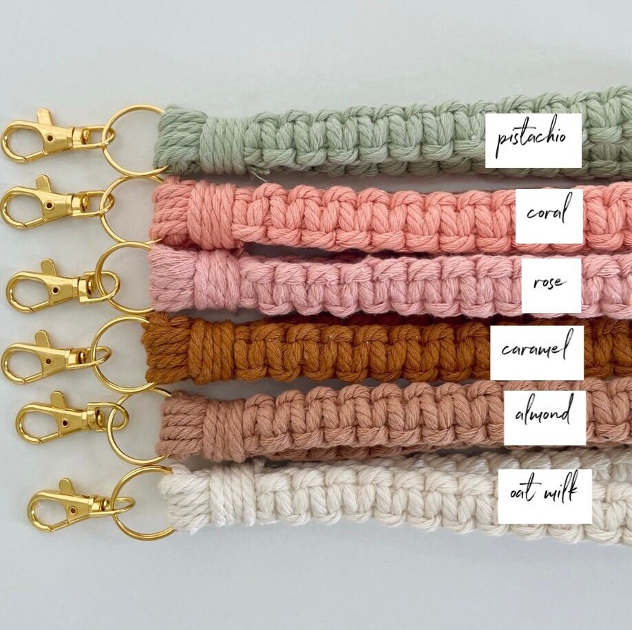 Macramé Wristlet Keychain | Macrame Wristlet | Macramé Accessory | Key ...