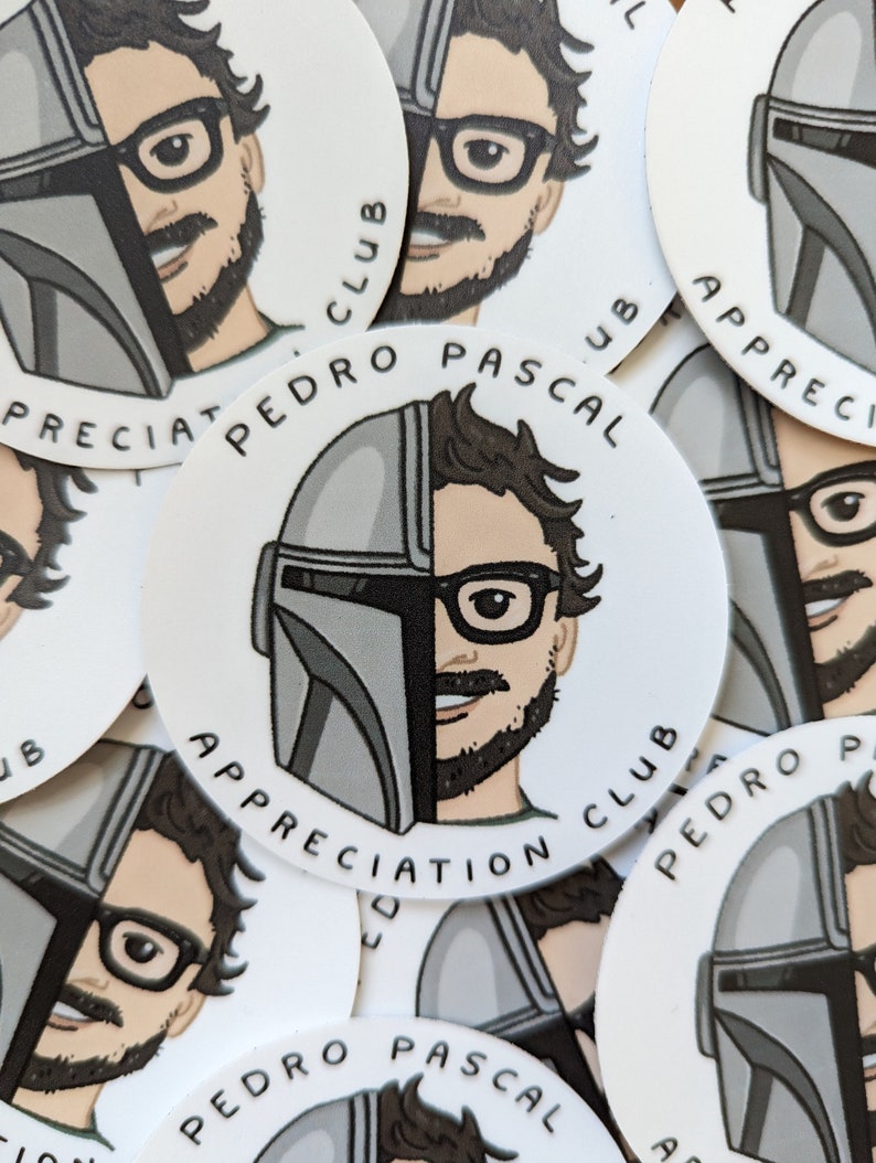 Pedro Pascal Appreciation Club Circular Matte Vinyl Sticker | Circle ...