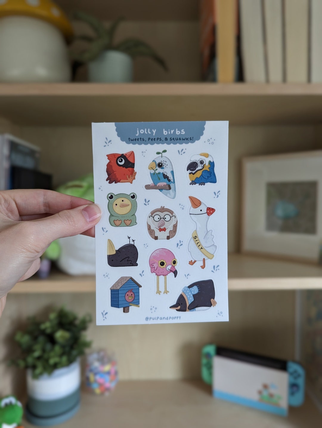 Jolly Birb 4x6 Inch Vinyl Sticker Sheet | Waterproof Heavy Duty Bird ...